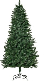 HOMCOM Umělý vánoční stromek 180 cm umělá borovice se 724 větvemi kovový stojan pro interiér