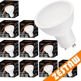 SADA 10x LED žárovek GU10 10W Premium - neutrální bílá