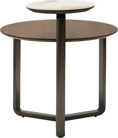 Hnědý kulatý konferenční stolek z eukalyptového dřeva 55x67 cm Imperia – Premier Housewares