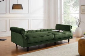 Designová rozkládací sedačka Scarlet 220 cm zelený samet