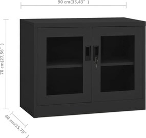 vidaXL Marketos Kancelářská skříň antracitová 90 x 40 x 70 cm ocel