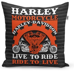 Sablio Polštář Harley-Davidson Live to ride, ride to live - 40x40 cm