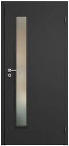 SAPELI ELEGANT KOMFORT M60 - CPL LAMINÁT - OTOČNÉ DVEŘE VČ. ZÁRUBNĚ - Černá grafit Průchozí šířka (cm): 110, Průchozí výška (cm): 197, Typ skla: Satináto bílé