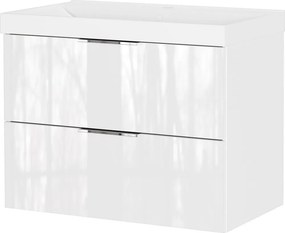 Bílá lesklá závěsná skříňka pod umyvadlo 81x65 cm Celano – Germania