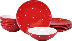 XXXLutz JÍDELNÍ SOUPRAVA Polka Dots Rot 12dílné Creatable - Online Only nádobí - 007768068603