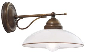 Il Fanale 082.14.OV Country, rustikální nástěnná lampa z mosazi a benátského skla, 1x60W, prům. 20cm