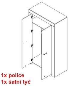 SKY | šatní skříň SSZ110 | 110 cm | riviera
