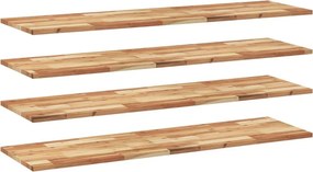 Plovoucí police 4 ks 120 x 40 x 2 cm olejované akáciové dřevo 3279566