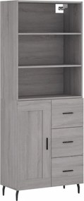Skříň highboard šedá sonoma 69,5 x 34 x 180 cm kompozitní dřevo 3190043