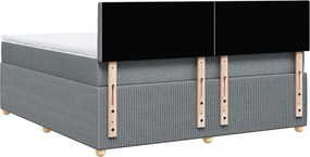 Box spring postel s matrací světle šedá 180 x 200 cm textil 3287549