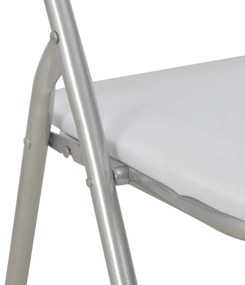 Skládací jídelní židle 4 ks bílé umělá kůže,  278595