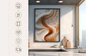 Kávová vlna - obraz - Elegantní abstrakce inspirovaná cappuccinem 29 - A4 – 210 × 297 mm - 149 Kč