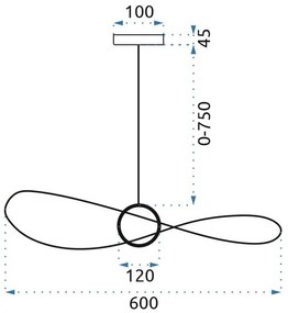 Toolight - LED závěsné lamelové svítidlo 60cm APP210-3CPR, černá, OSW-08475
