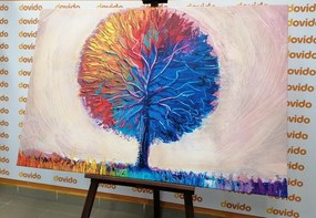 Obraz barevný akvarelový strom - 60x40 cm