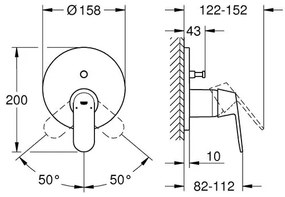 Grohe Eurosmart Cosmopolitan Baterie vanová s 2směrným přepínačem 24045000