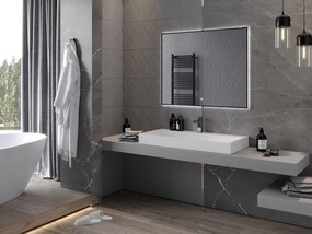 Mexen Erma, LED koupelnové zrcadlo s podsvícením a černým rámem 100x80 cm, 6000K, ochrana proti zamlžování, 9814-100-080-611-70