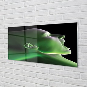 Obraz na skle V čele muž zelenou 120x60 cm