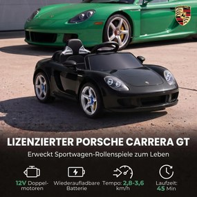 AIYAPLAY dětské elektrické auto Porsche Carrera GT, 10,8 V, černé