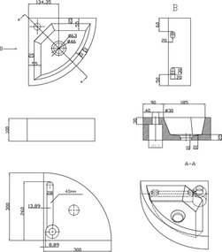 Sapho BLOK 30 x 10 x 30 cm 2401-30 umývátko antracit