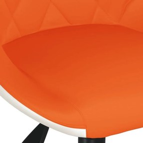 Petromila Otočná jídelní židle oranžovo-bílá umělá kůže