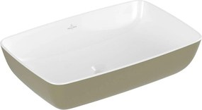 Villeroy & Boch Artis - Umyvadlo na desku, 58x39 cm, bez přepadu, bez otvoru pro baterii, Sage Green 417258BCS8