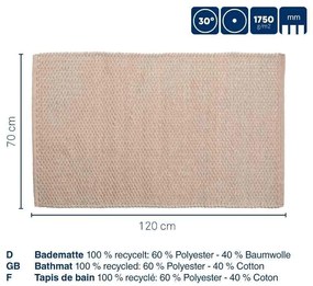 KELA Koupelnová předložka Miu směs bavlna/polyester kouřově modrá 120,0x70,0x1,0cm