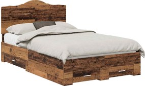 Rám postele s čelo Staré dřevo 120 x 190 cm Kompozitní dřevo 3413637