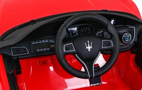 Ramiz Elektrické autíčko Maserati Ghibli na akumulátor červené + dálkové ovládání + pomalý start + EVA + MP3 USB + LED