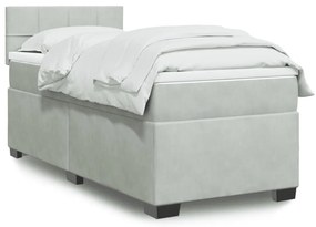 Box spring postel s matrací světle šedá 80 x 200 cm samet 3286162