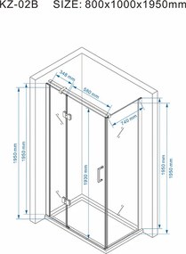 BPS-koupelny Obdélníkový sprchový kout HYD-OK02B 100x80 chrom/transparent + vanička HYD-OSV-ST03A bílá