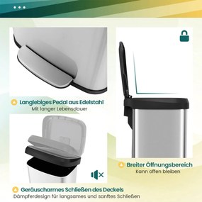 Costway Kuchyňský odpadkový koš 68 l s měkkým zavíracím víkem a deodorizační