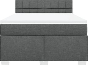Box spring postel s matrací tmavě šedá 140x200 cm textil 3285912