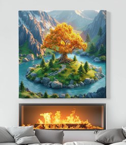 Obraz na plátně - Strom života Kouzelná záře FeelHappy.cz Velikost obrazu: 140 x 140 cm