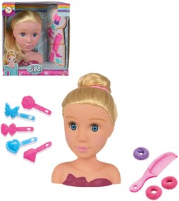 SIMBA Česací hlava blondýnka kadeřnický set malá kadeřnice s doplňky s5560145