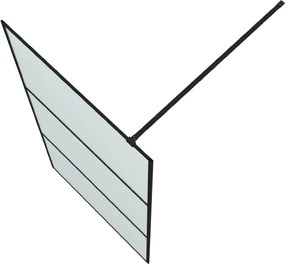 Sprchová zástěna walk-in černá 100 x 195 cm mléčné ESG sklo 152112