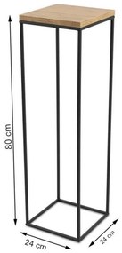 Stojan na květiny BASICLOFT 80x24 černá/hnědá