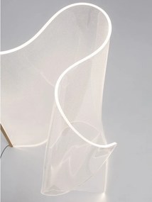 Hliníková LED stojací lampa ve zlaté barvě se stínidlem z akrylového skla (výška 105 cm) Siderno – Nova Luce