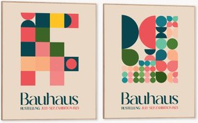 Sada zarámovaných digitálních tisků Bauhaus, 2 díly