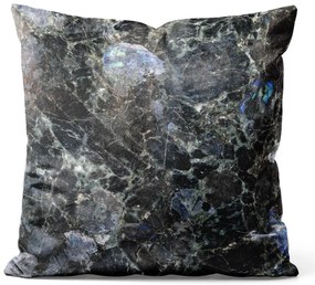 Dekorační velurový polštář Kosmický krystal - detail povrchu drahého kamene