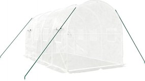 vidaXL Skleník s ocelovým rámem 8 m² 4 x 2 x 2 m [3188028] Barva: Zelená