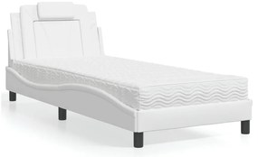 Postel Viana s matrací bílá 90 x 190 cm umělá kůže 3208762