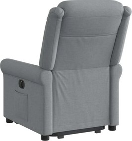 Zvedací polohovací křeslo světle šedé textil 3303314
