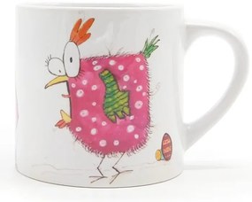 Porcelánový hrnek Slepičky, 200 ml – s ručně malovaným motivem slepiček, český autorský design