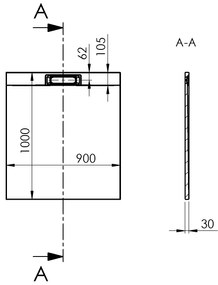 Polysan KAZUKO sprchová vanička z litého mramoru, obdélník, 100x90cm, bílá, 40336