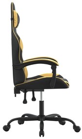Herní židle černá a zlatá umělá kůže,  3143868