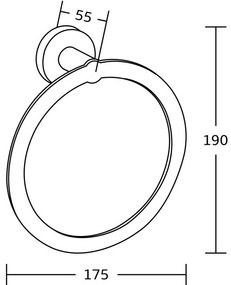 Mexen příslušenství, TIBER držák na ručníky Ring, černý, 7050532-70