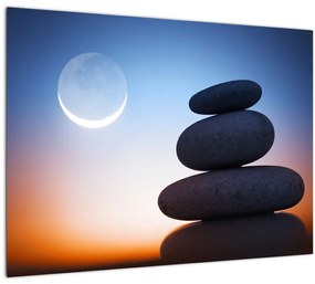 Obraz poskládaných kamenů na sobě (70x50 cm)
