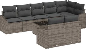 Set pohovek 9 ks Šedá polyratan 3346779