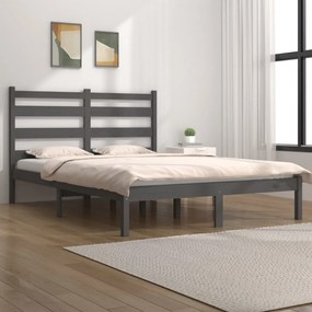Rám postele šedý masivní borovice 160 x 200 cm,  3103660