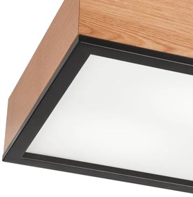 Stropní svítidlo OAK SQUARE 2xE27/15W/230V 31x31 cm dub/černá